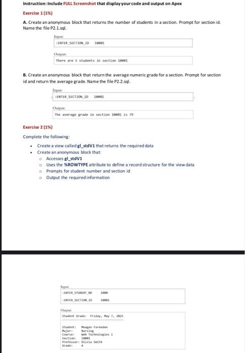 Solved Instruction: Include FULL Screenshot that display | Chegg.com