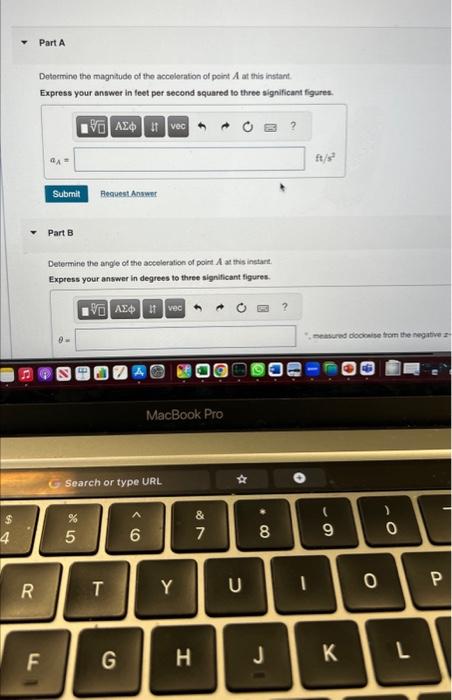 Solved At a given instant the slider block B shown in | Chegg.com