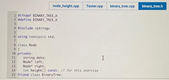 Solved The Binarytree Class Of The A Binary Tree