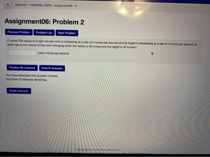 Solved webwork/ math2003_2020 / assignment06/2 Next Problem | Chegg.com