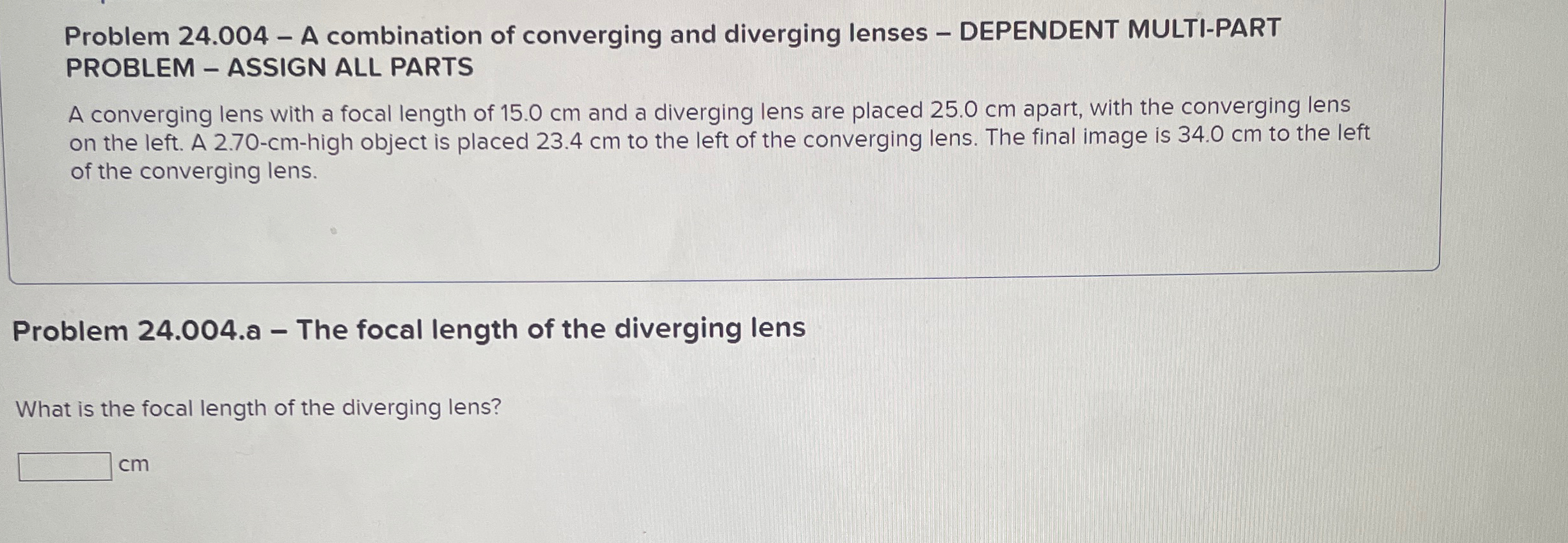 Solved Problem 24.004 - ﻿A combination of converging and | Chegg.com