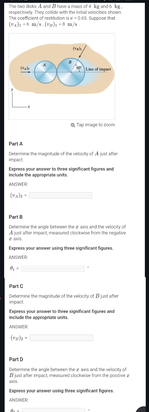 The two disks A and B ﻿have a mass of 4 ﻿kg and 6 ﻿kg | Chegg.com