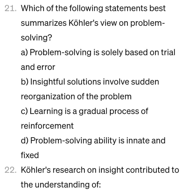 Solved Which of the following statements best summarizes | Chegg.com