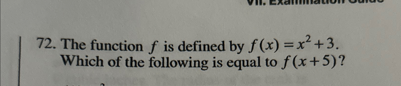 Solved The function f ﻿is defined by f(x)=x2+3. ﻿Which of | Chegg.com