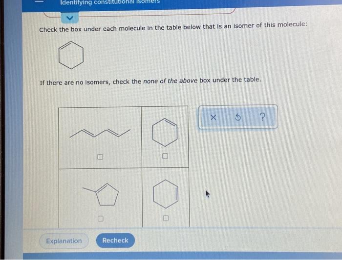 Solved Identifying constitutional isomers Check the box | Chegg.com