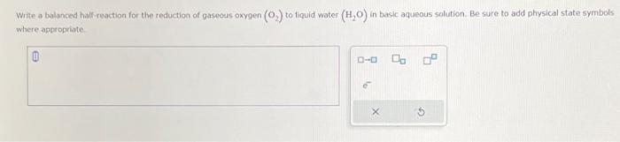 Solved Write a balanced half-reaction for the reduction of | Chegg.com