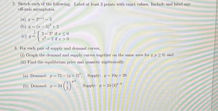 Solved 2. Sketch each of the following. Label at least 3 | Chegg.com