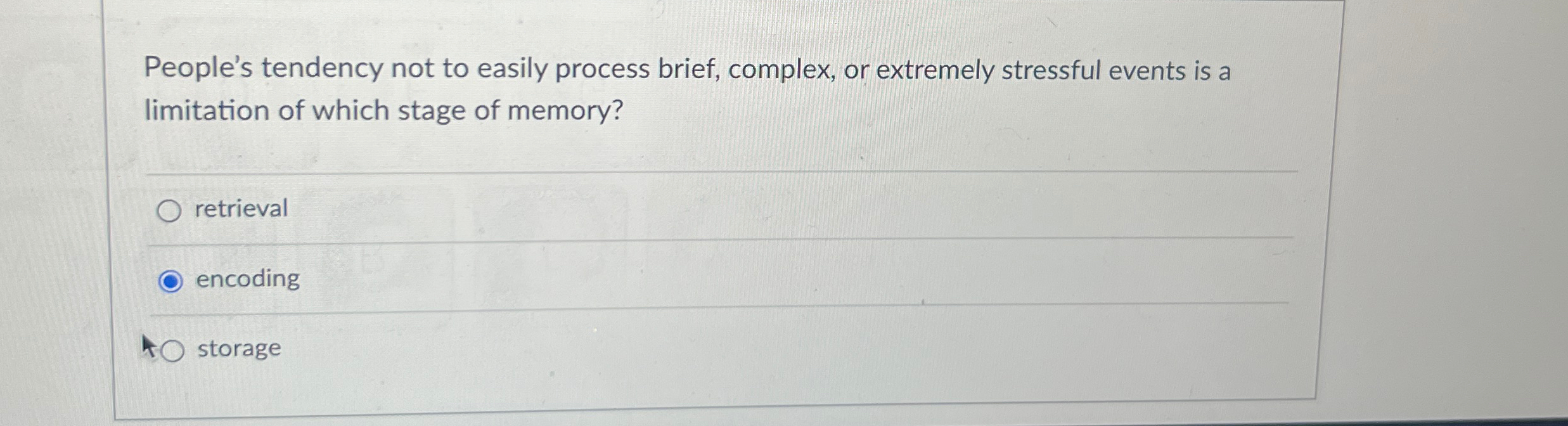 Solved People's tendency not to easily process brief, | Chegg.com