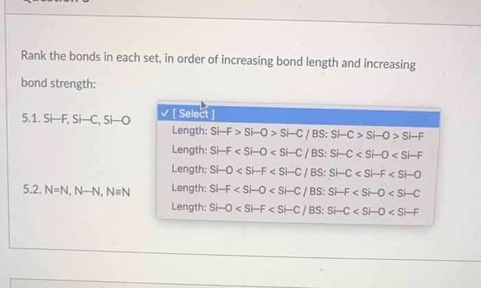 Solved Rank the bonds in each set, in order of increasing | Chegg.com