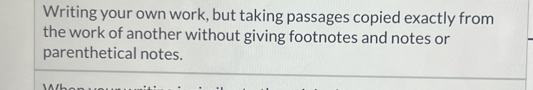 Solved Writing your own work, but taking passages copied | Chegg.com