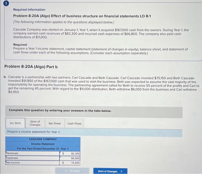 Solved Required information Problem 8-20A (Algo) Effect of | Chegg.com