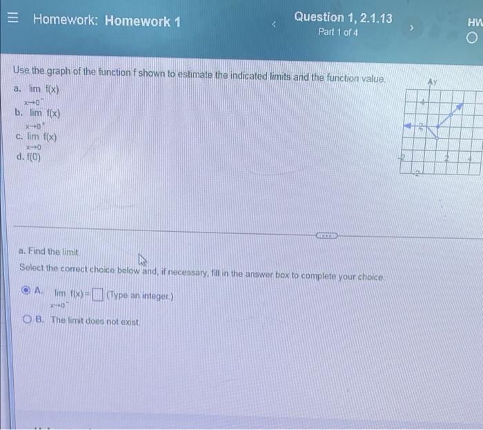 Solved = Homework: Homework 1 Question 1, 2.1.13 Part 1 of 4 | Chegg.com