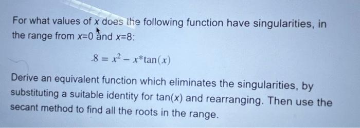 Solved For what values of x does the following function have | Chegg.com