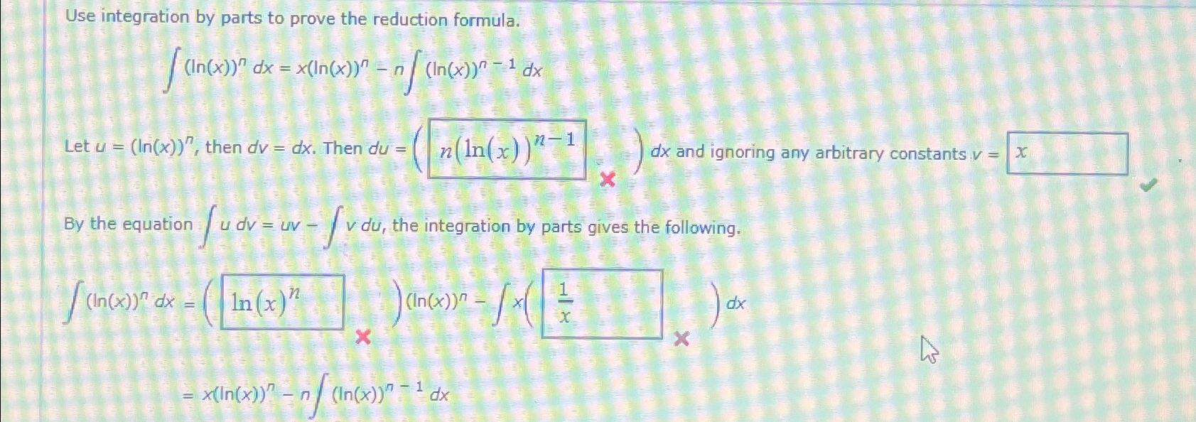 Solved Use integration by parts to prove the reduction | Chegg.com