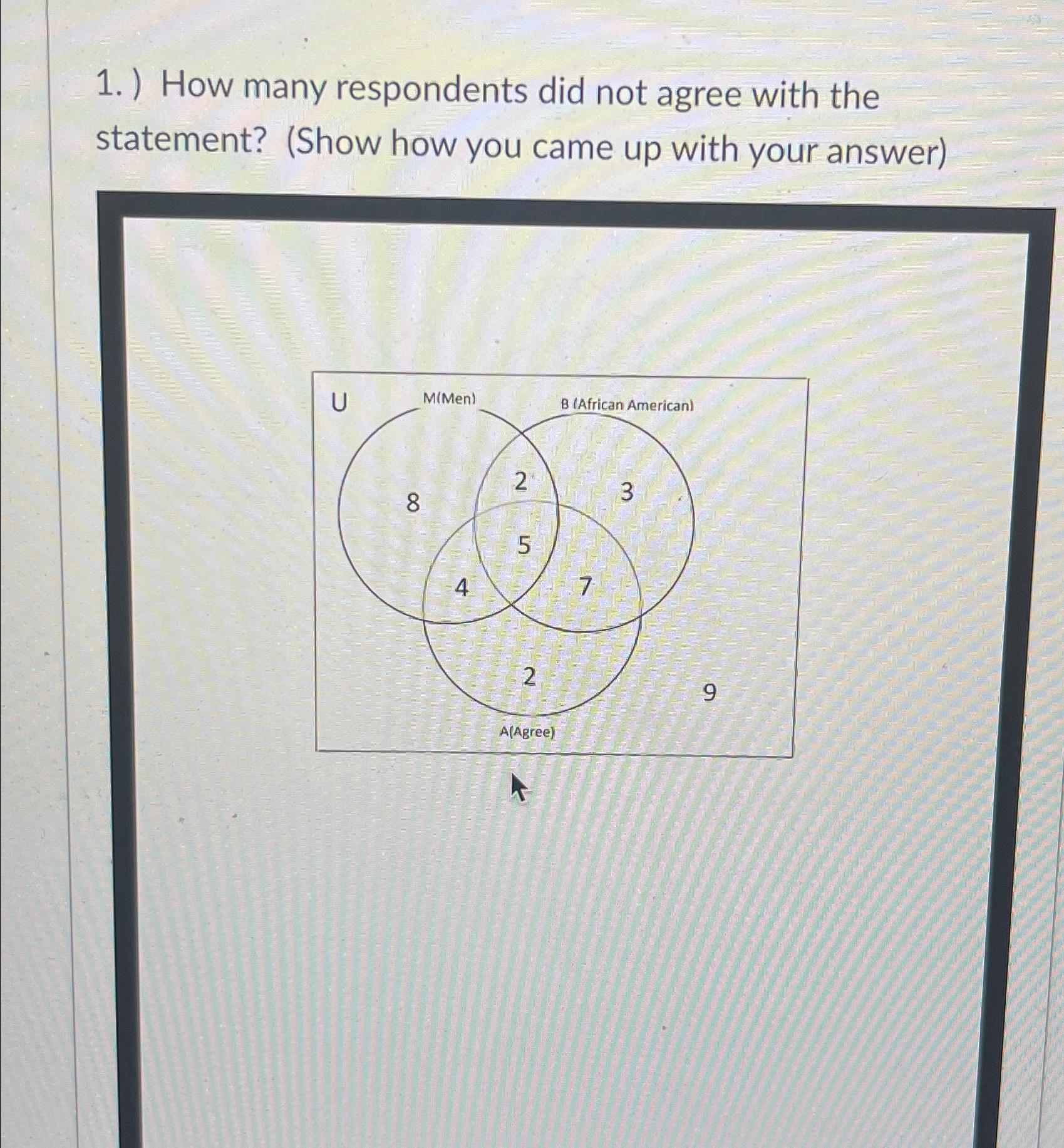 Solved 1.) ﻿How many respondents did not agree with the | Chegg.com