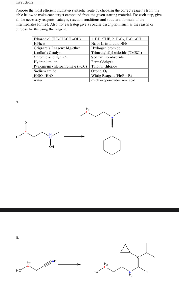 Solved InstructionsPropose the most efficient multistep | Chegg.com