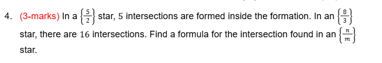 Solved In a (52) ﻿star, 5 ﻿intersections are formed inside | Chegg.com