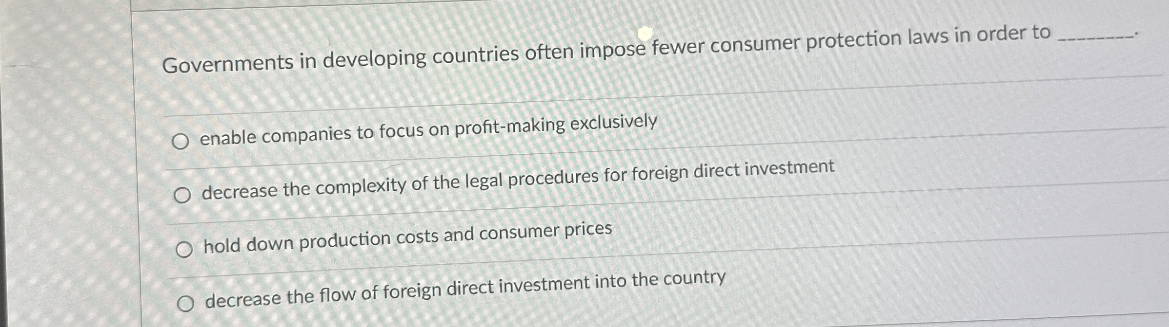 Solved Governments in developing countries often impose | Chegg.com