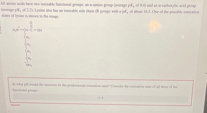 Solved All amino acids have two ionizable functional groups: | Chegg.com