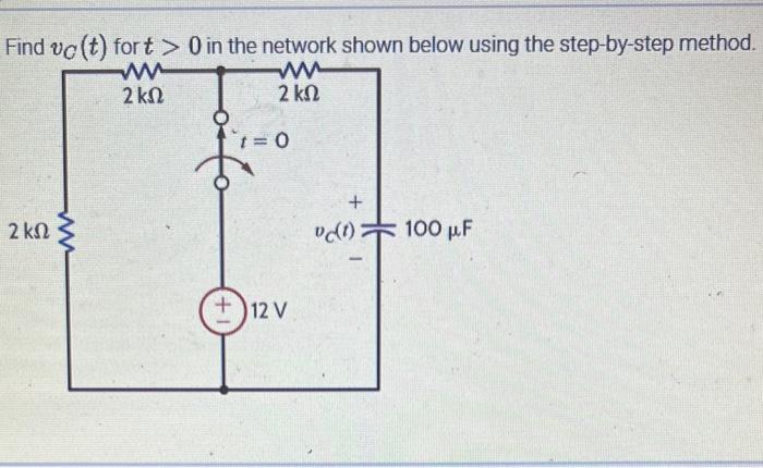 Solved Find v∩(t) for t>0 in the network shown below using | Chegg.com