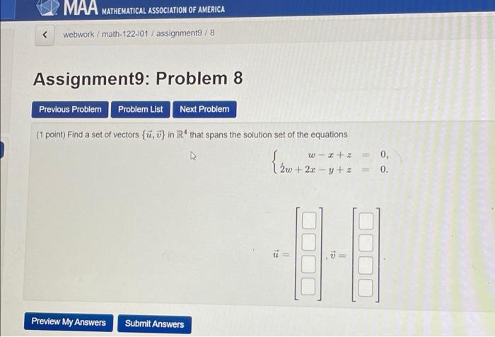 Solved Assignment9: Problem 1 Previous Problem Problem List | Chegg.com