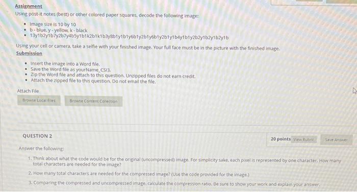 Solved Assignment Using post-it notes (best) or other | Chegg.com