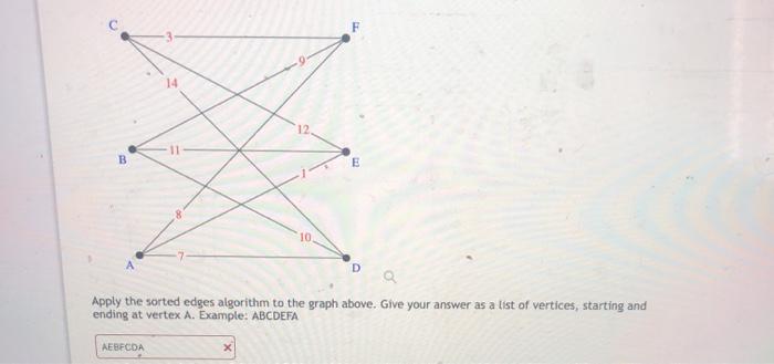 Solved B 10 15 A 14 12 D Apply the sorted edges algorithm to | Chegg.com