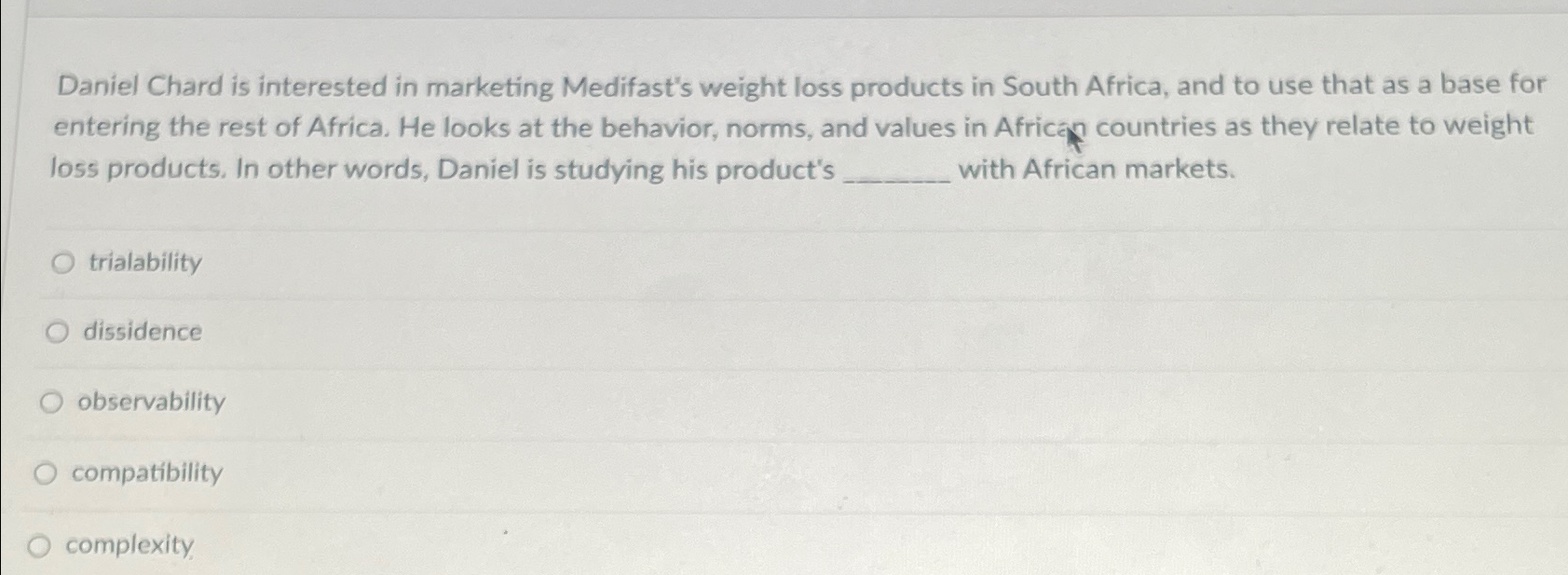 Solved Daniel Chard is interested in marketing Medifast's | Chegg.com