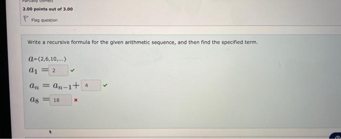 Solved Write a recursive formula for the given arithmetic | Chegg.com