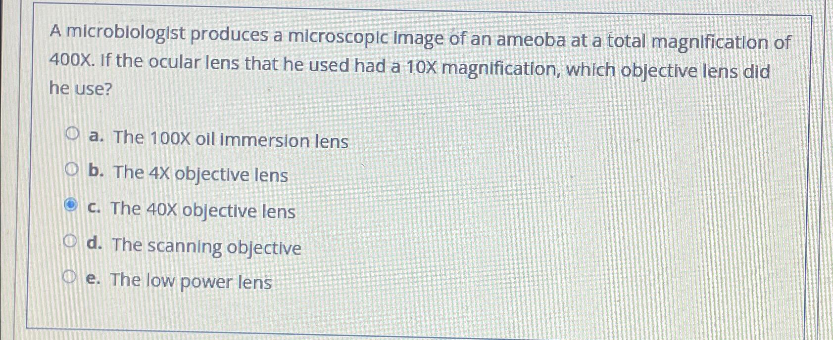 Solved A microblologist produces a microscopic image of an | Chegg.com