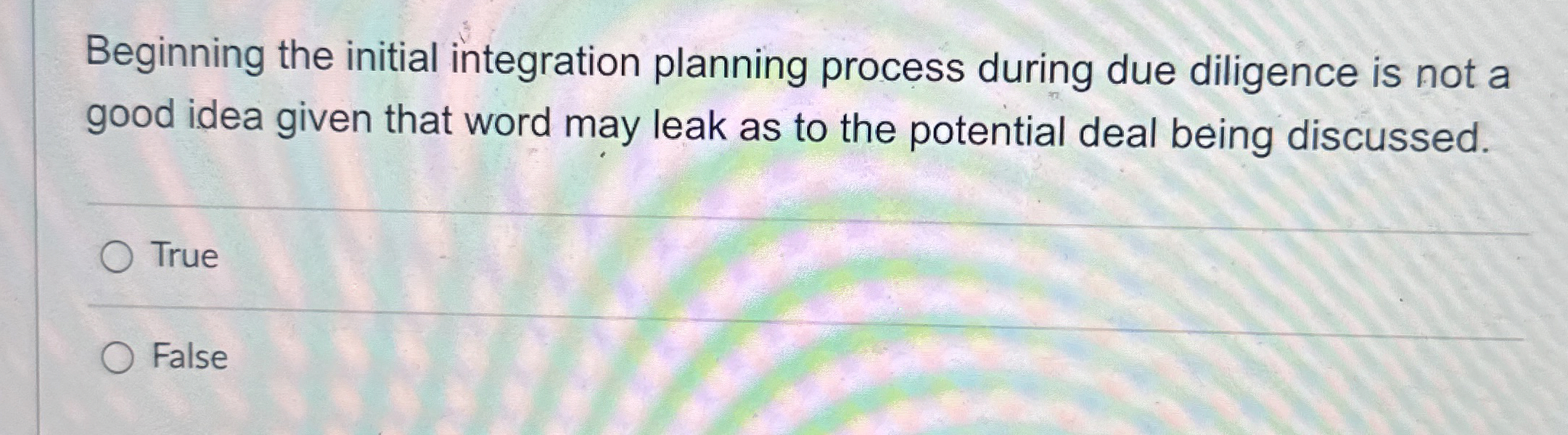 Solved Beginning the initial integration planning process | Chegg.com
