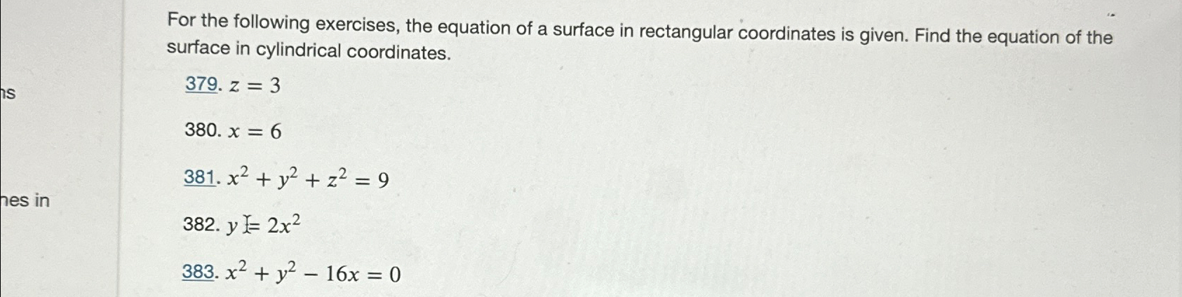 Solved For the following exercises, the equation of a | Chegg.com
