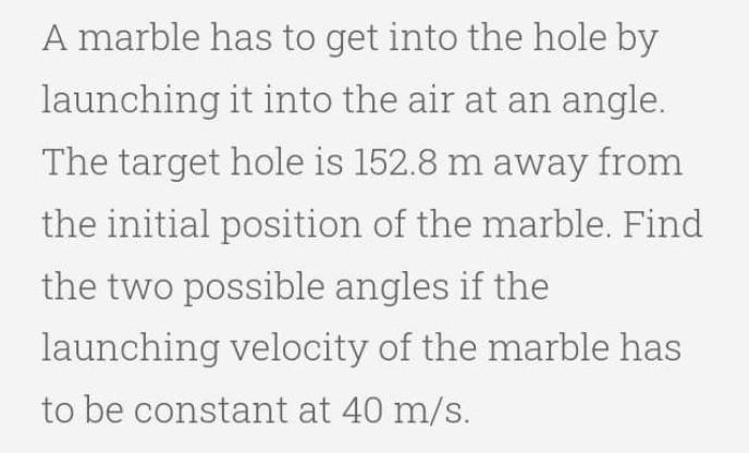 Solved A marble has to get into the hole by launching it | Chegg.com
