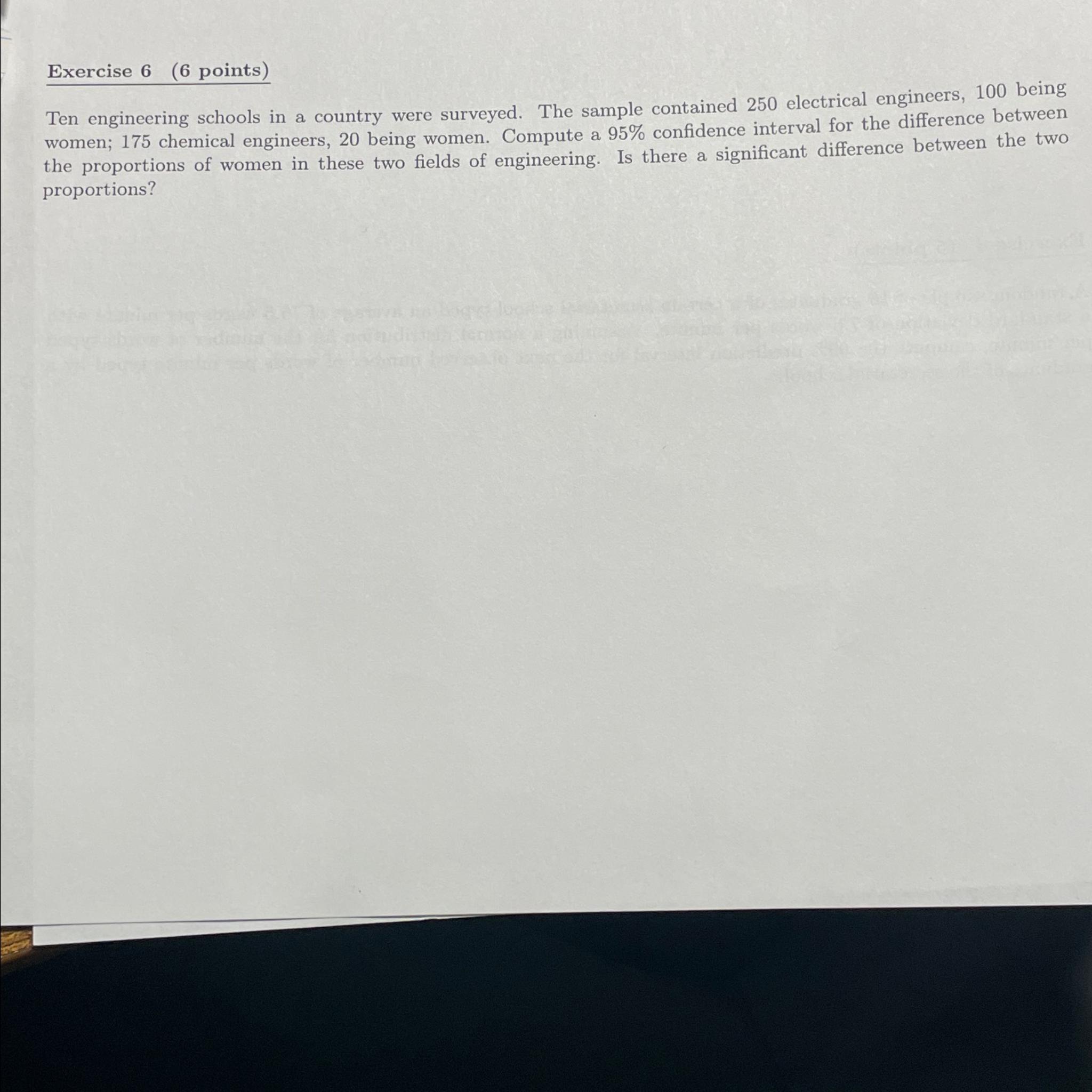Solved Exercise 6 (6 ﻿points)Ten engineering schools in a | Chegg.com