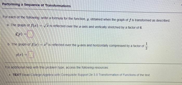 Solved Performing a Sequence of Transformations For each of | Chegg.com