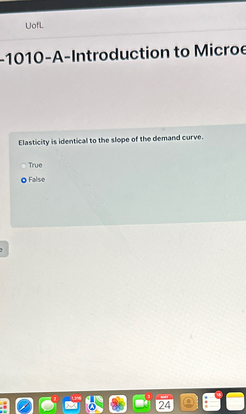 Solved Elasticity is identical to the slope of the demand | Chegg.com