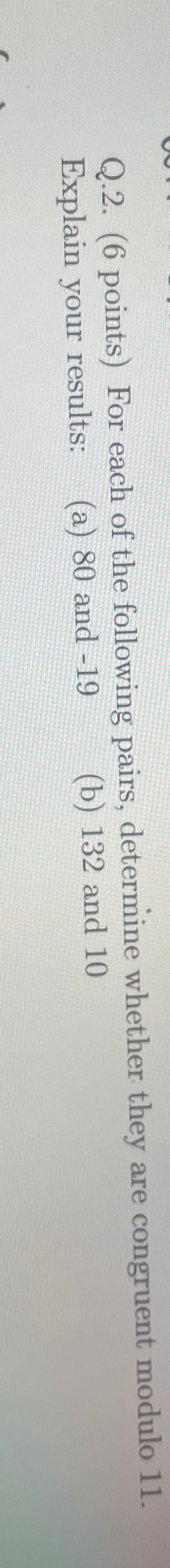 Solved Q.2. (6 ﻿points) ﻿For each of the following pairs, | Chegg.com