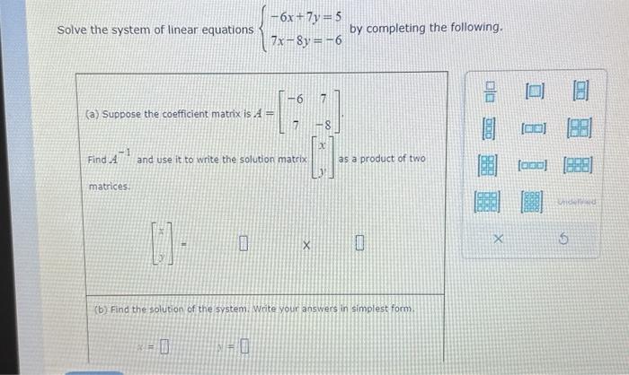 Solved Solve the system of linear equations | Chegg.com