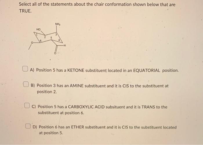 Solved Select all of the statements about the chair | Chegg.com