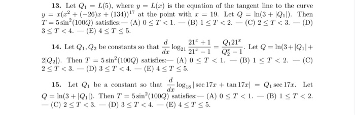 Solved d Q.21" log21 13. Let Q L(5), where y = L(r) is the | Chegg.com