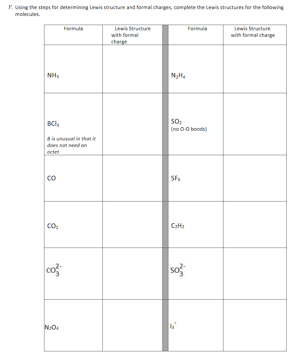 Solved Please solve all. Lewis structure with formal change | Chegg.com