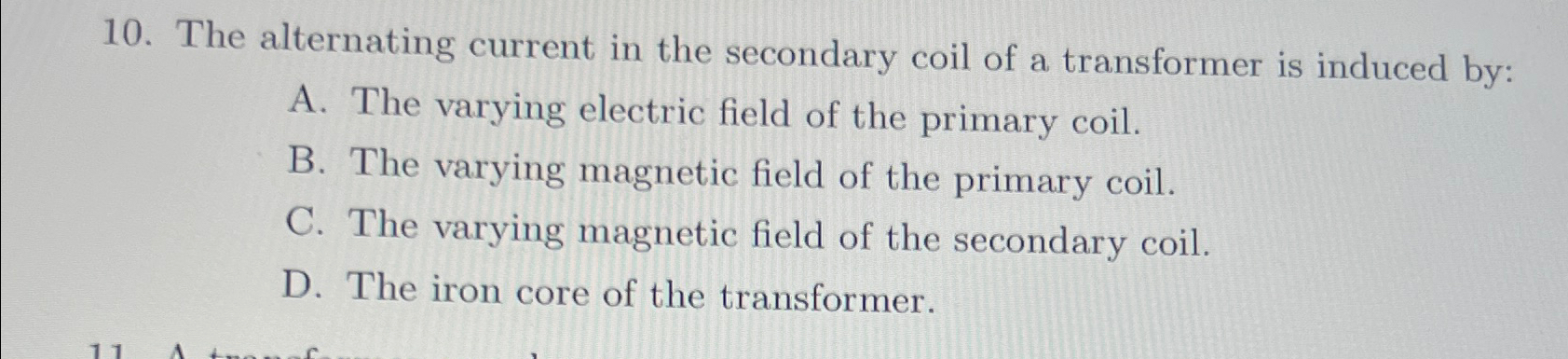 Solved The alternating current in the secondary coil of a | Chegg.com