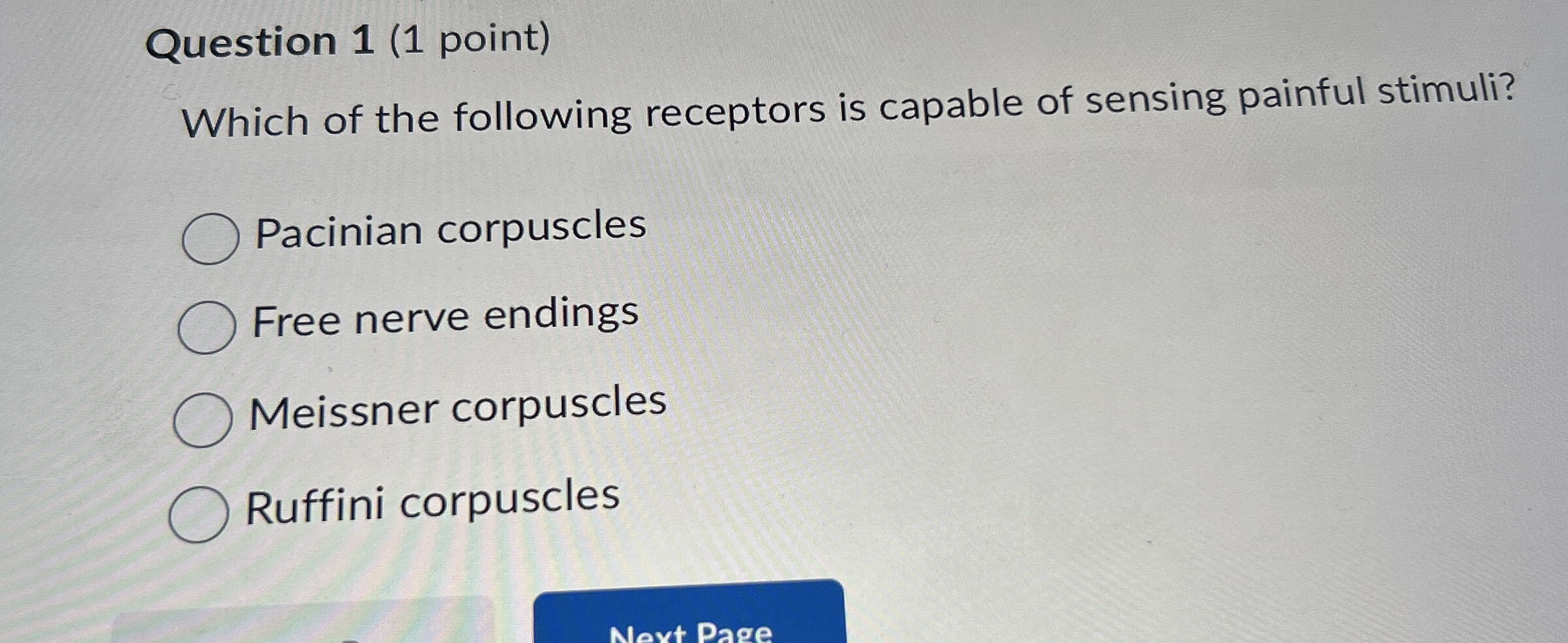 Solved Question 1 (1 ﻿point)Which of the following receptors | Chegg.com