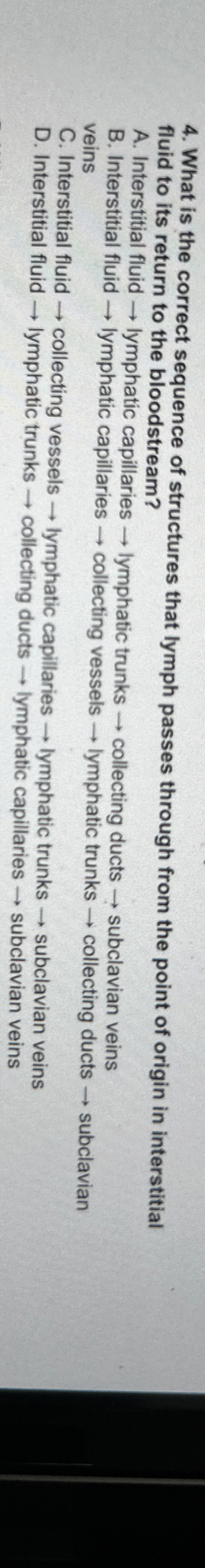 Solved What is the correct sequence of structures that lymph | Chegg.com