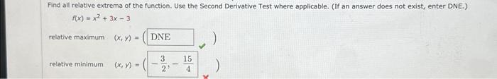 Solved Find All Relative Extrema Of The Function Use The