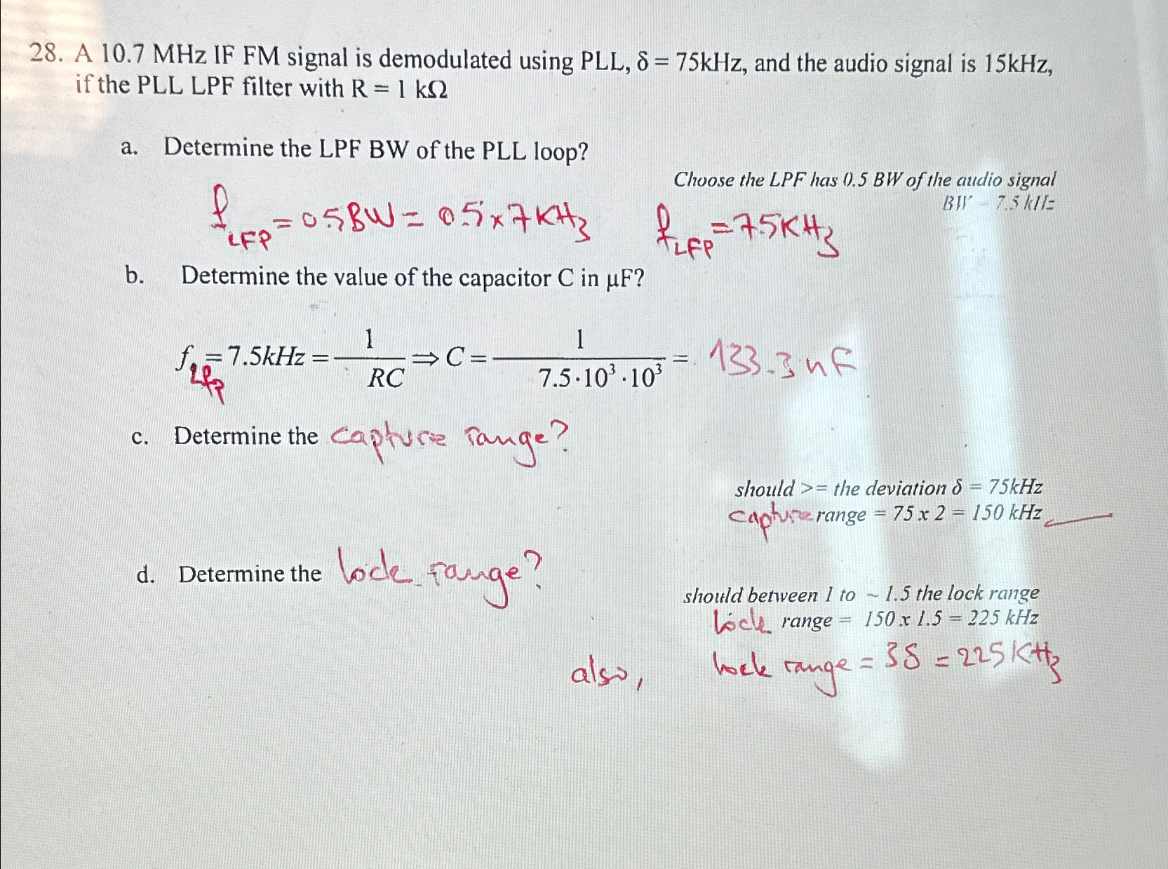 Solved A 10.7 ﻿MHz IF FM signal is demodulated using | Chegg.com