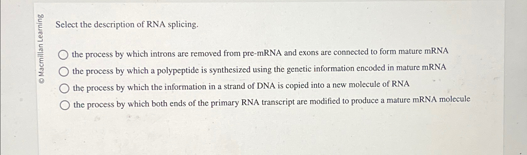 Solved the process by which introns are removed from | Chegg.com