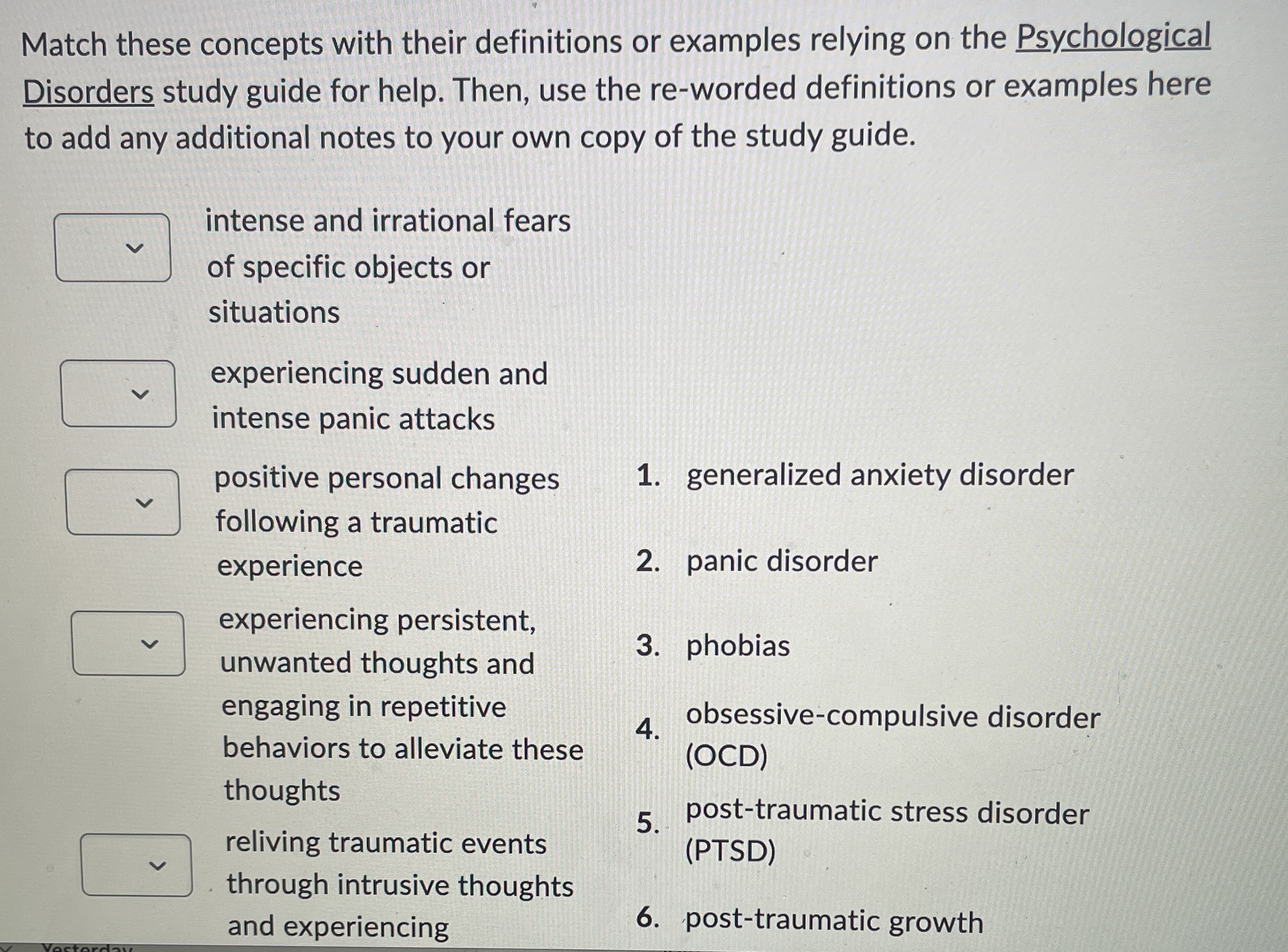 Solved Match these concepts with their definitions or | Chegg.com