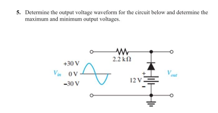 Solved Determine The Output Voltage Waveform For The Circuit 