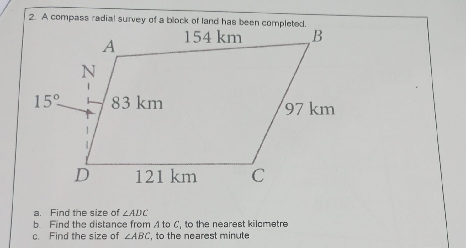 Solved A compass radial survey of a block of land has been | Chegg.com